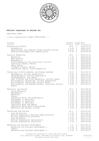 KAU transcript | PDF | Physics | Science