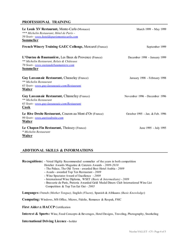 CV Nicolas Vallet 2016 | PDF