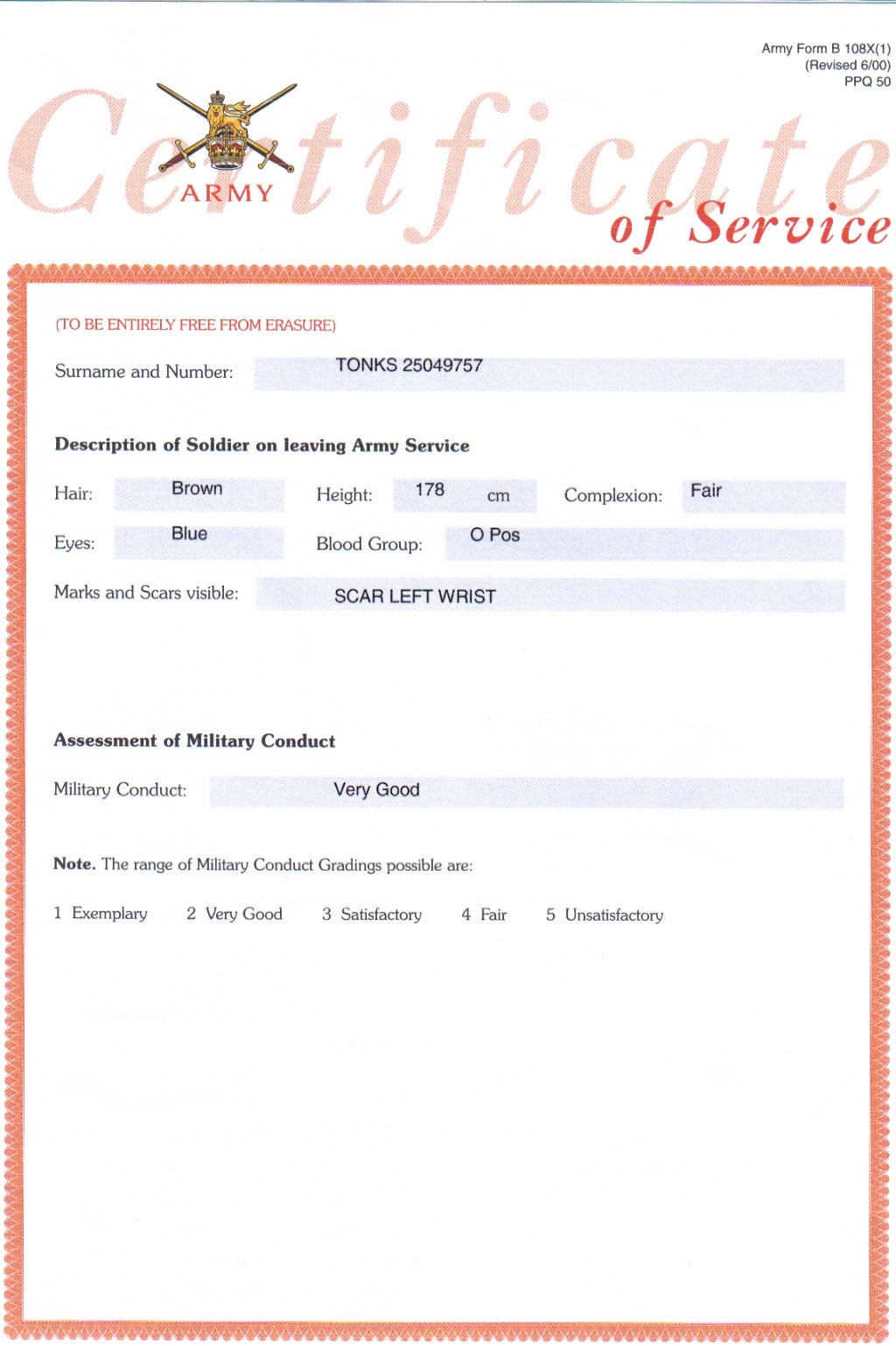 British Army Certificate of Service Military Conduct.PDF
