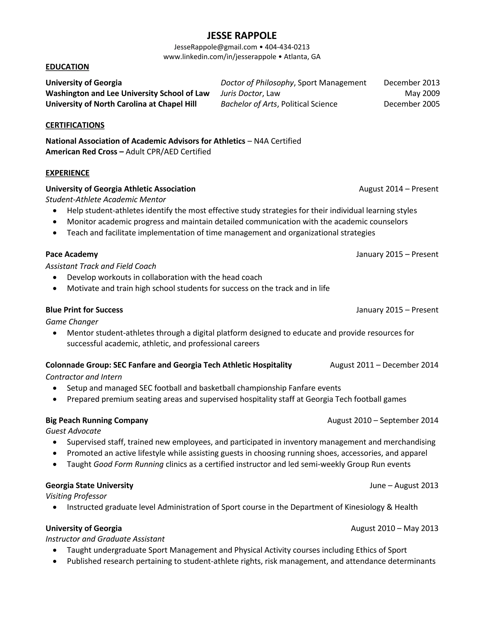 Jesse Rappole Resume | PDF