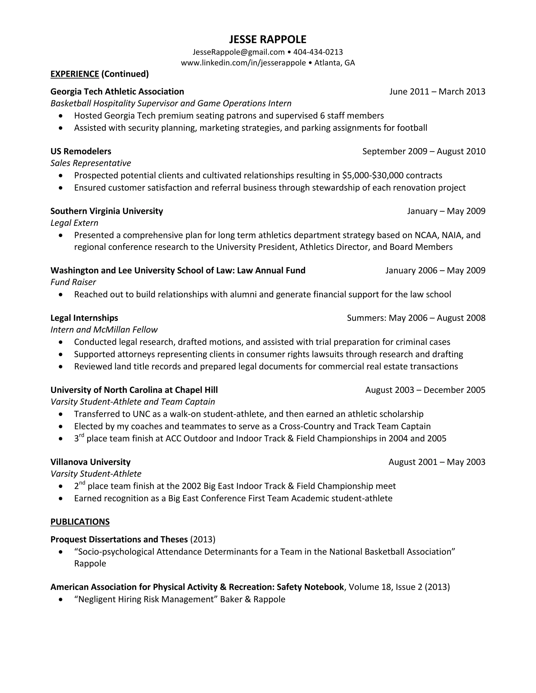 Jesse Rappole Resume | PDF