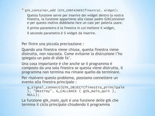 C(99) gtk 01 - introduzione e finestre | PPT