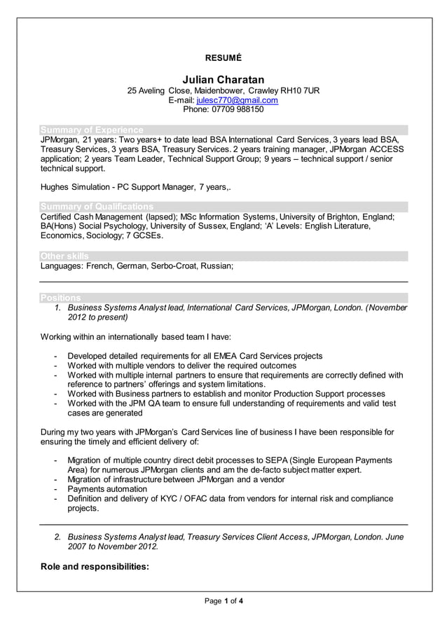 My resume 2015 v1 | PDF
