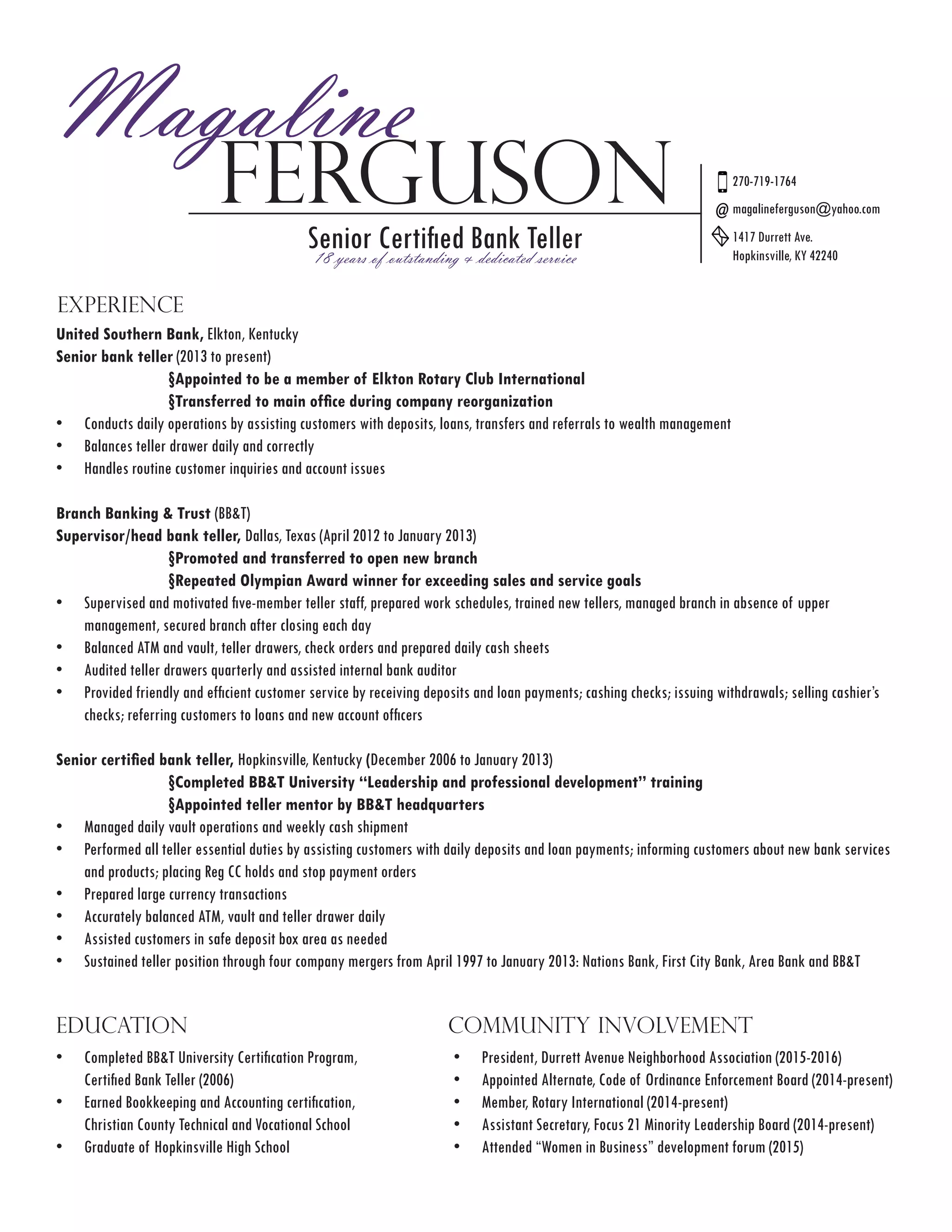 Magaline Ferguson Resume 2015-1 | PDF