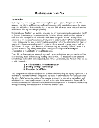 Advocacy Plan and Application to Framework | PDF | Developmental Sites ...