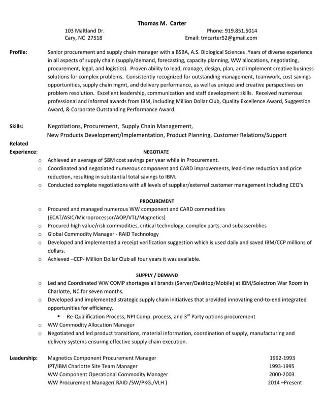 tom resume | DOC | Business Administration | Business