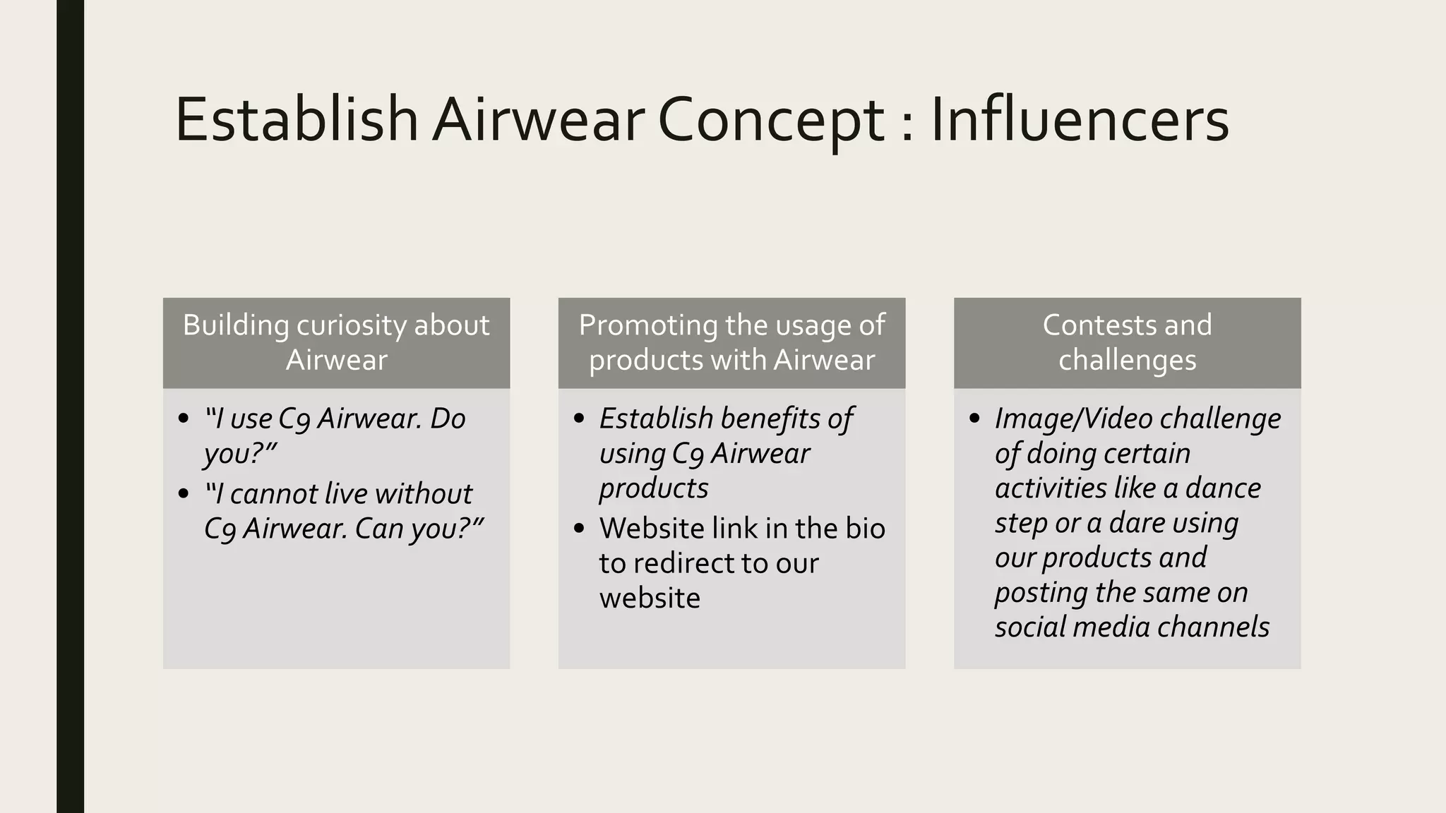 C9 Airwear Brand strategy | PPT