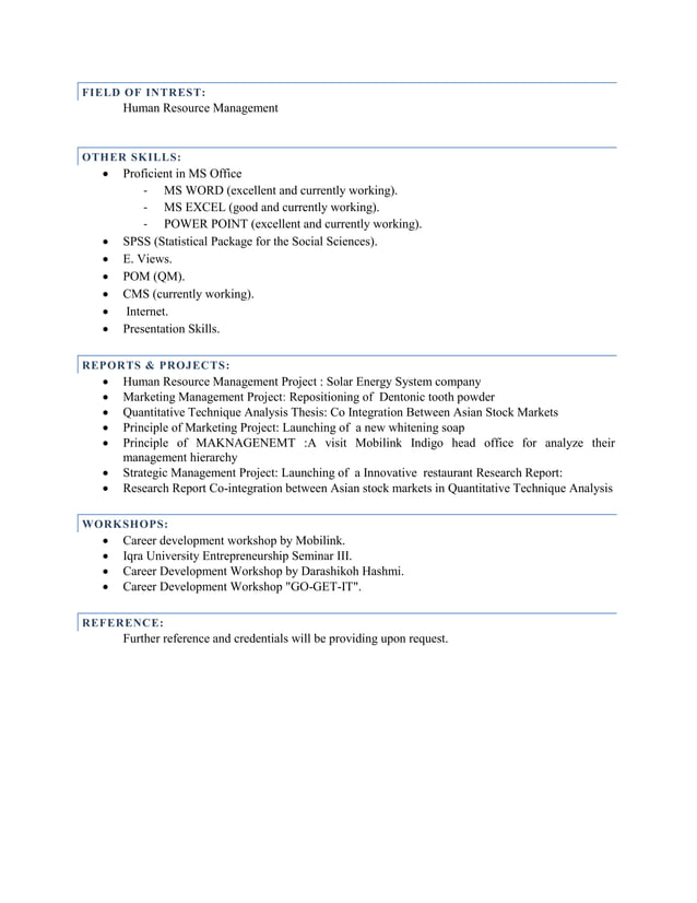 NOOR-UL-ARSH RESUME (1) | PDF