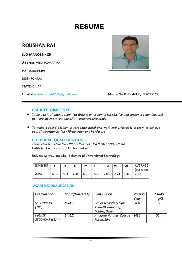 ROUSHAN RESUME | PDF