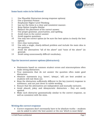 Guidelines to Prepare MCQs | PDF