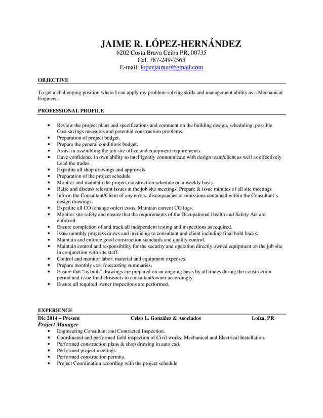 Resume Jaime Lopez 2016 | PDF