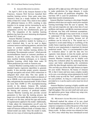 Cloud based Machine Learning Platforms, a review - Sagar Khashu | PDF ...