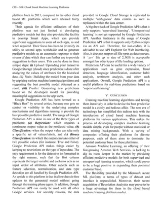 Cloud based Machine Learning Platforms, a review - Sagar Khashu | PDF ...