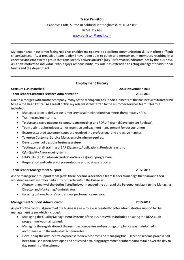 Tracy M Peniston CV | PDF