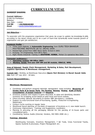 Resume - Sandeep Sharma | PDF