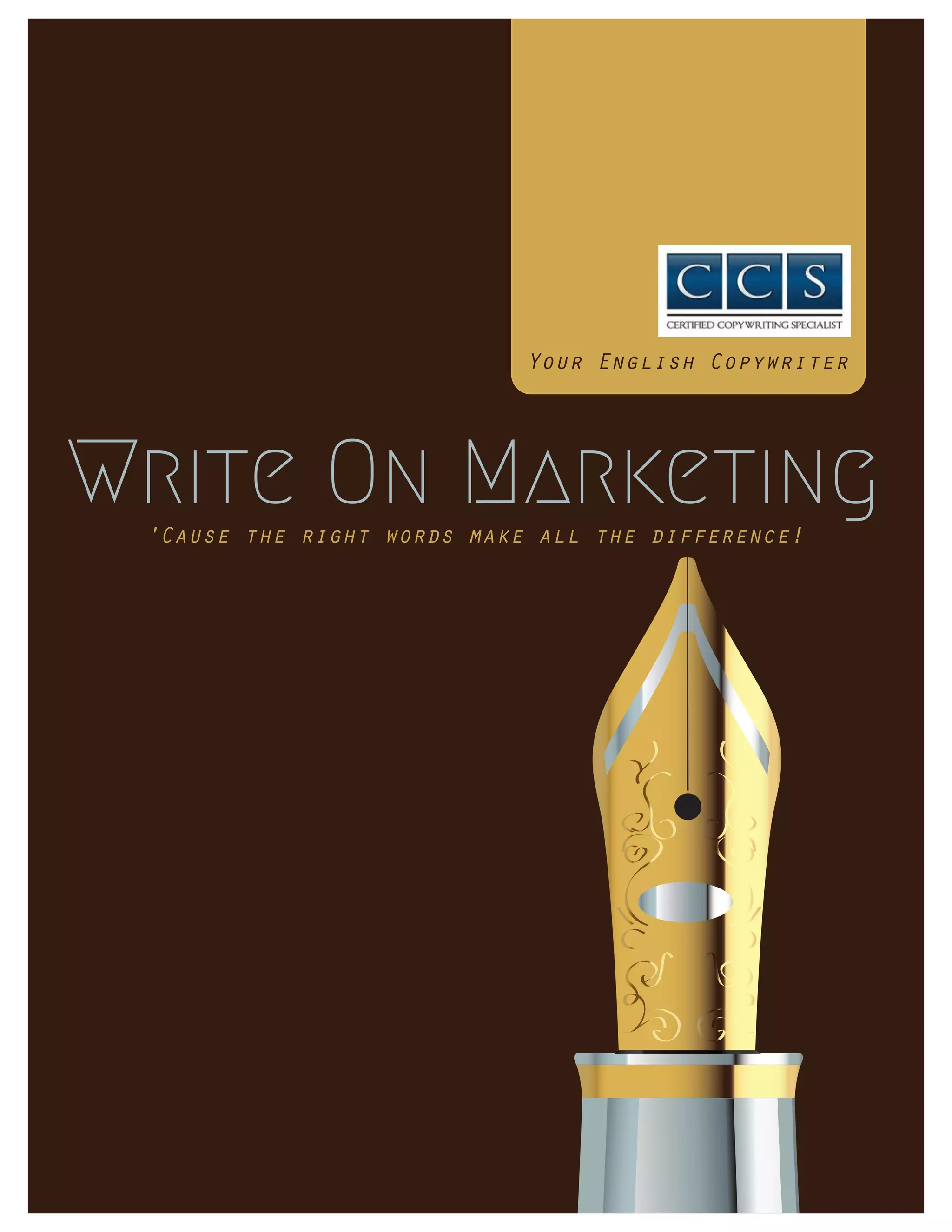 Portfolio - Write On Marketing - Shireen Patel | PDF