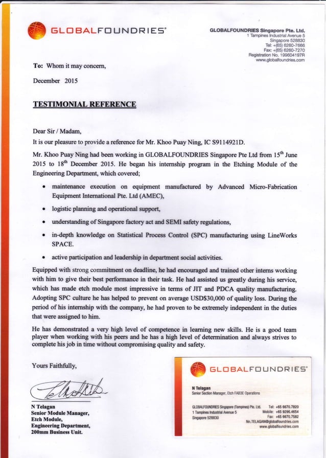 GF Testimonial Reference | PDF