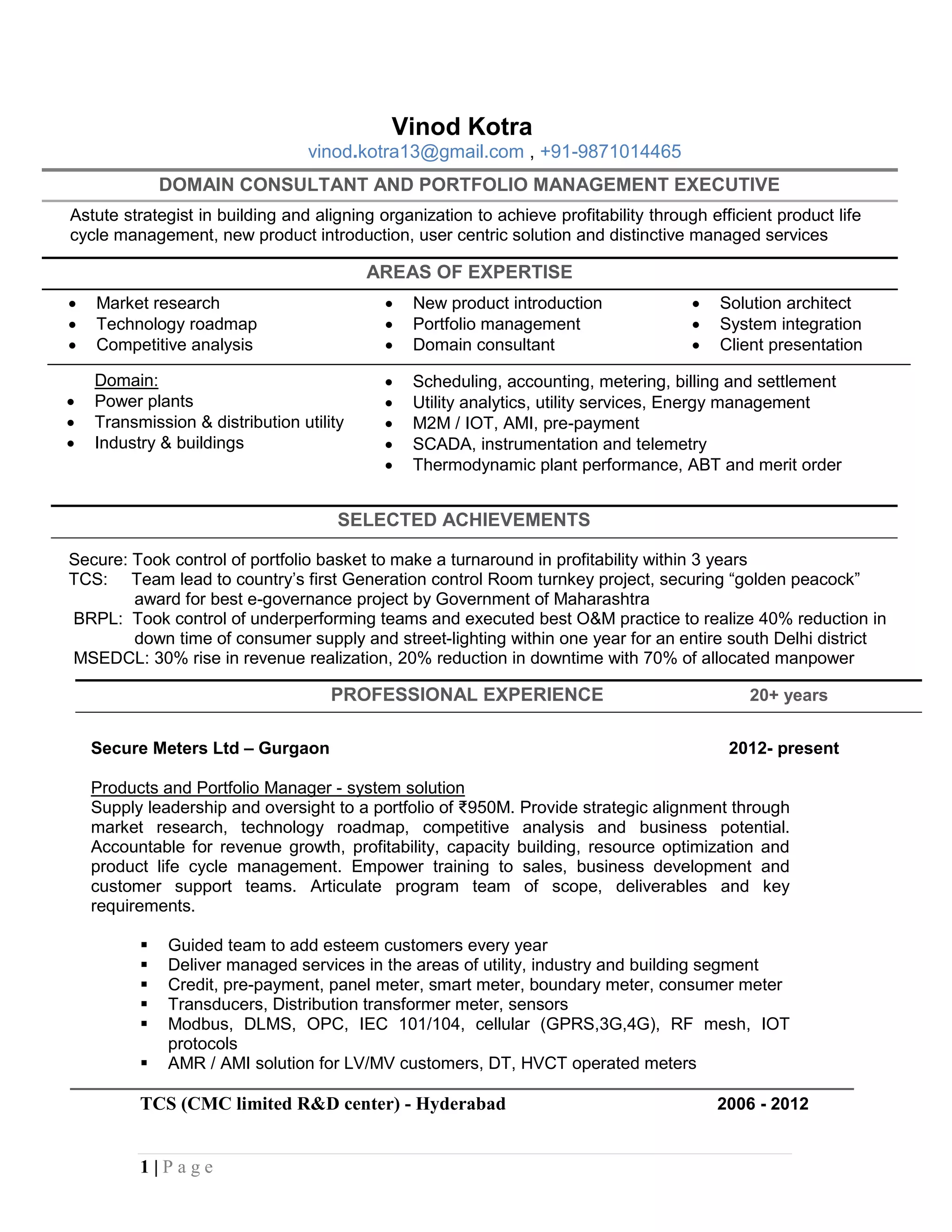 Resume - vinod.kotra | PDF