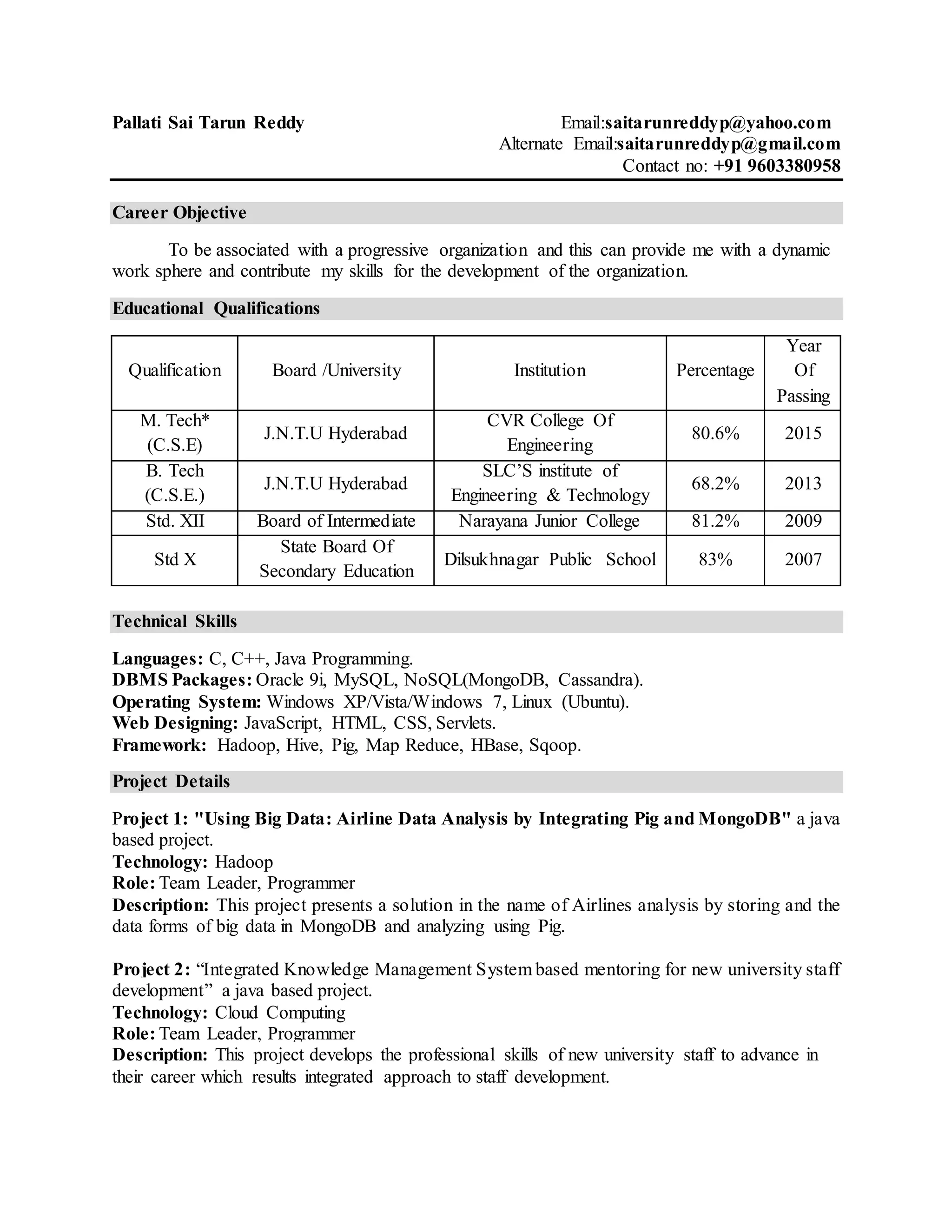 Tarun_Resume | PDF