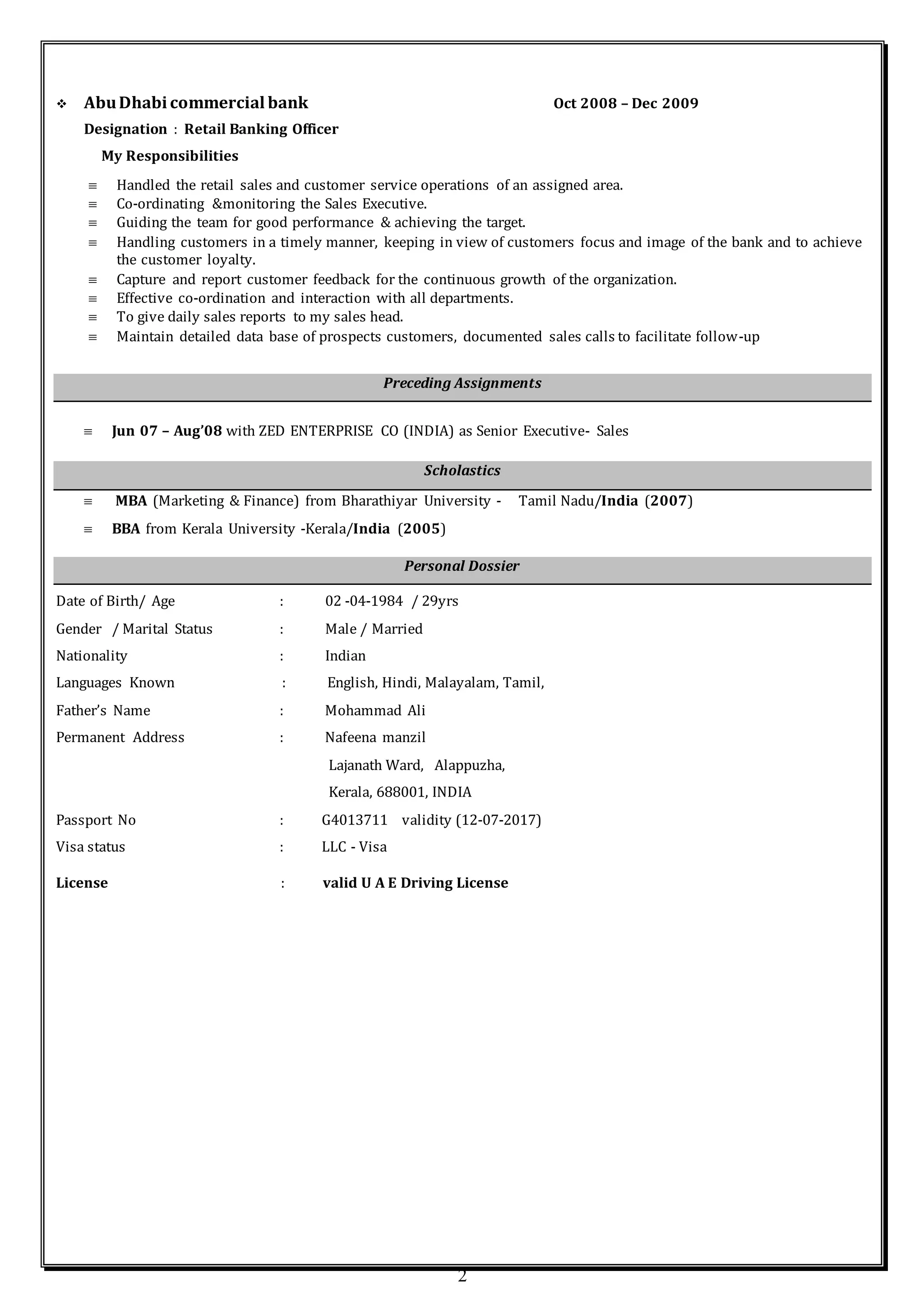 NAYAF ALI C.V 1.docx 1 | PDF