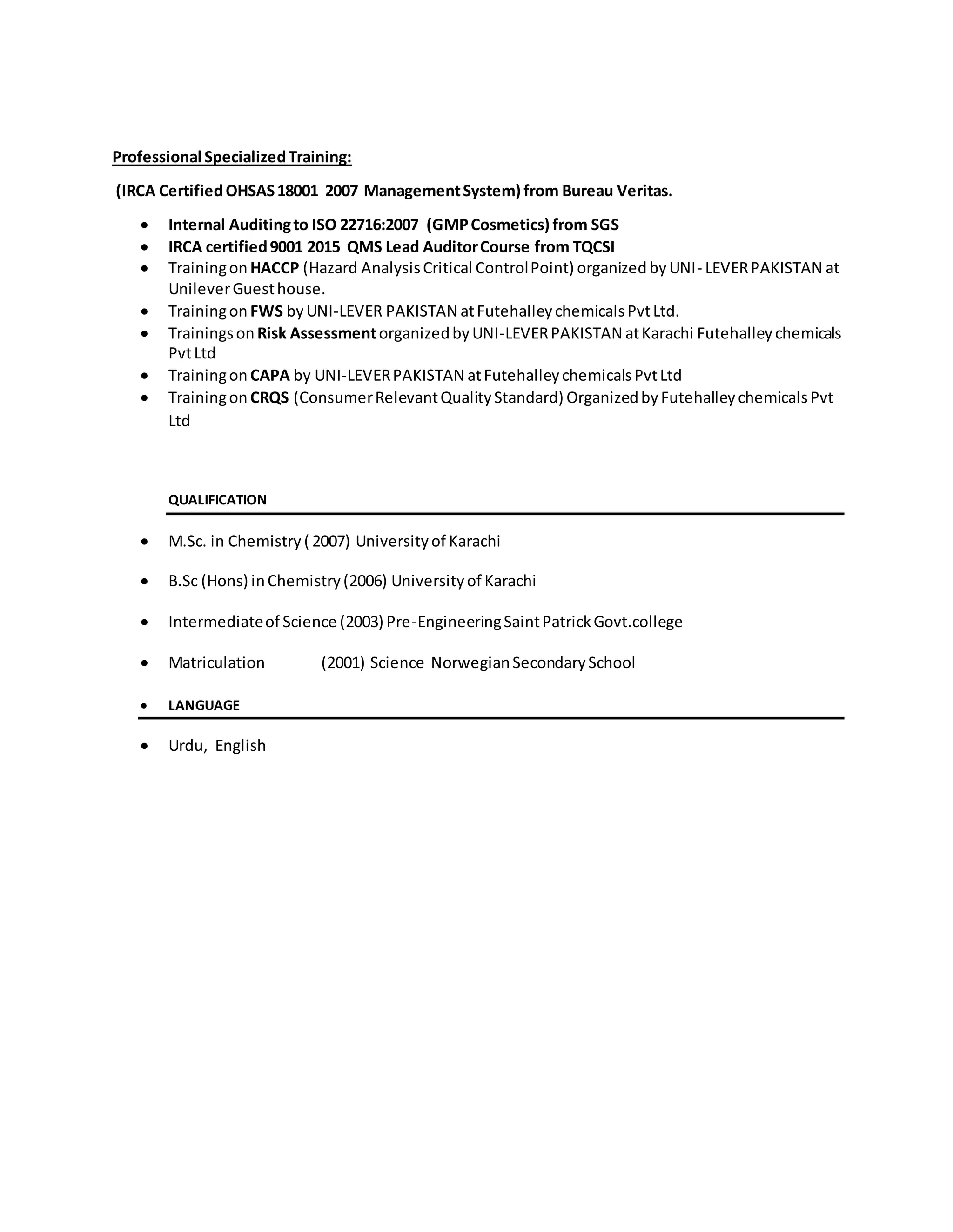 Ghulam Sarwar CV | DOCX