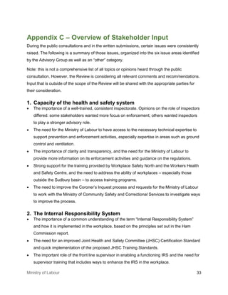 Mining Health, Safety and Prevention Review Progress Report | PDF