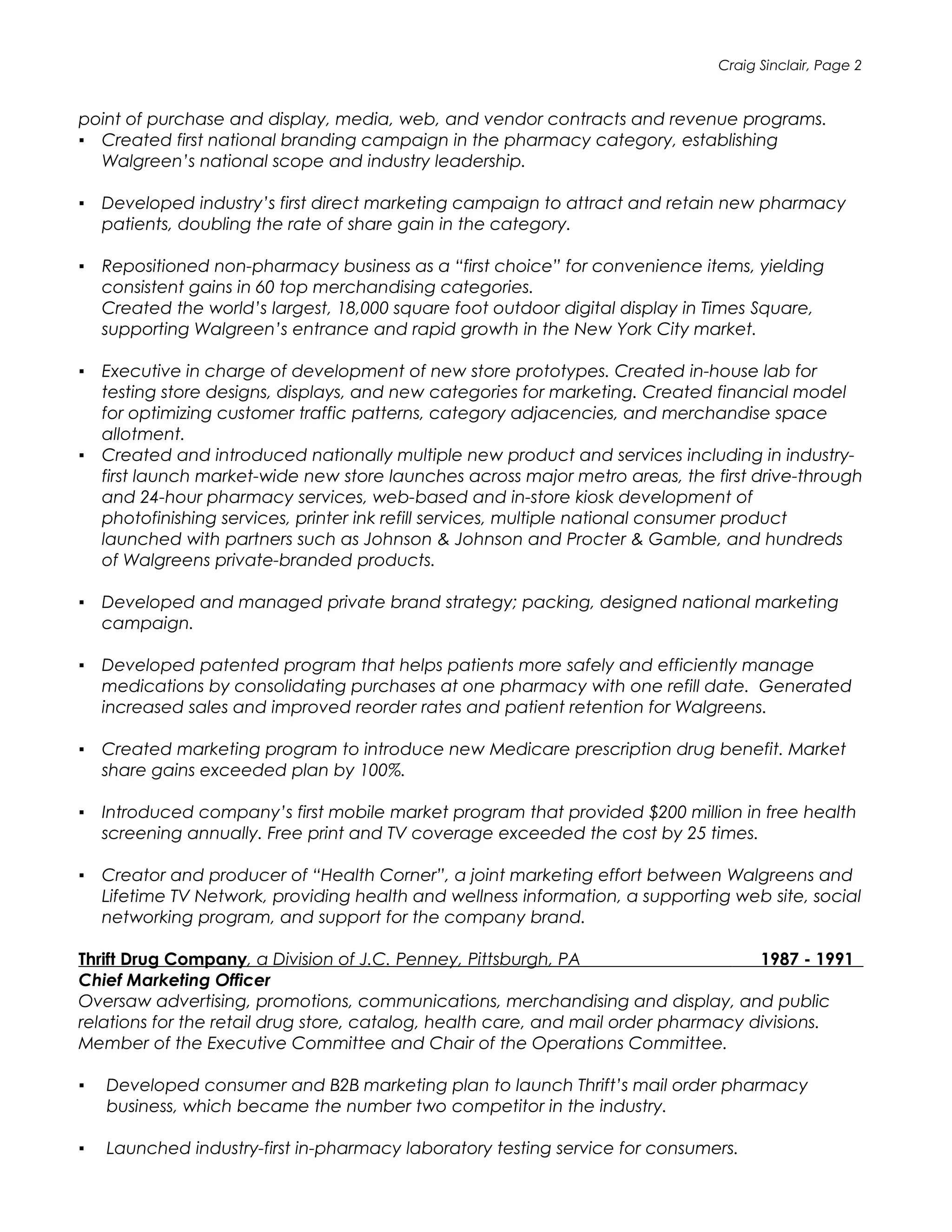 Craig Sinclair Resume | DOC