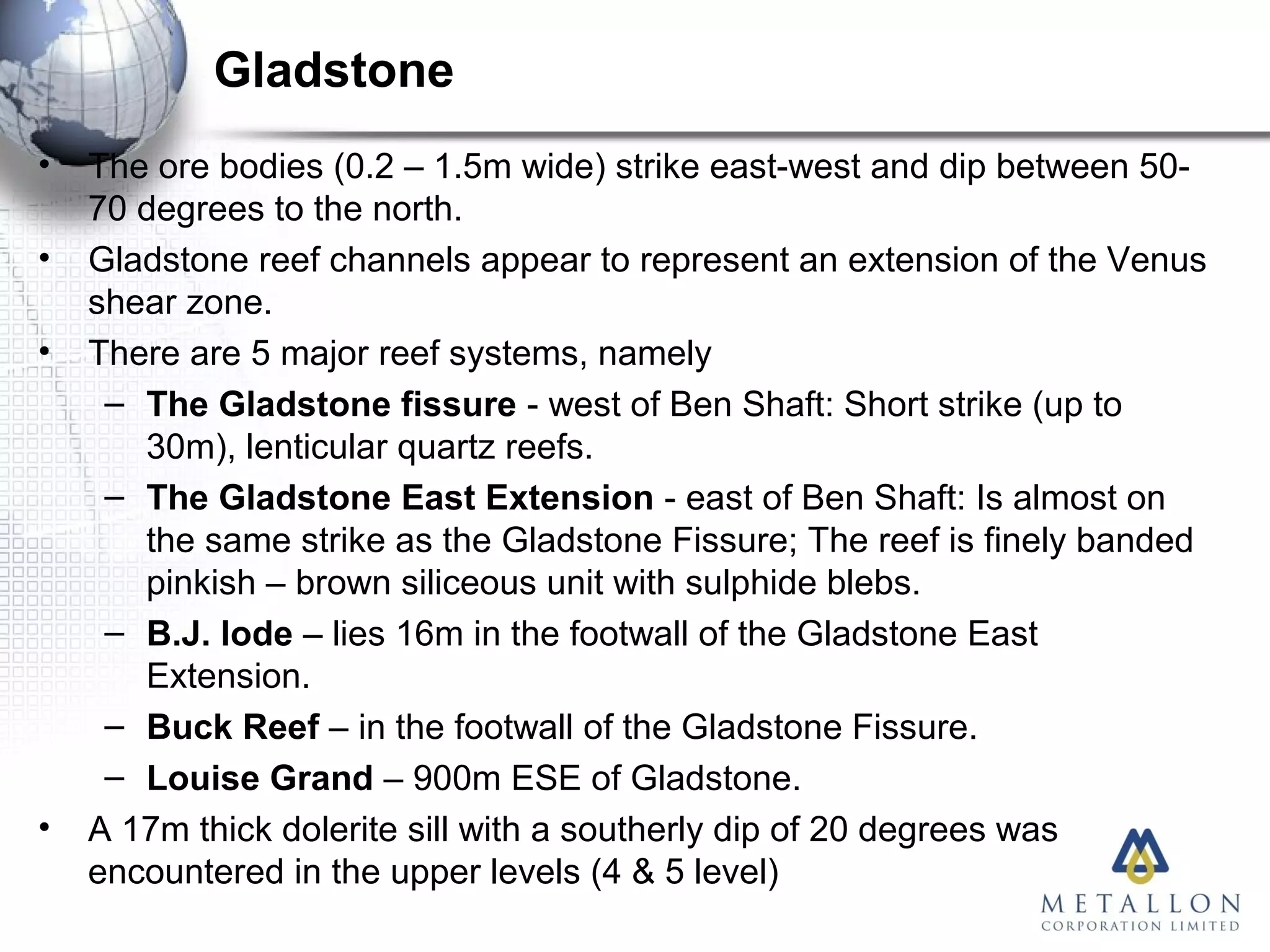 ARCTURUS MINE GEOLOGICAL SETTING | PPT