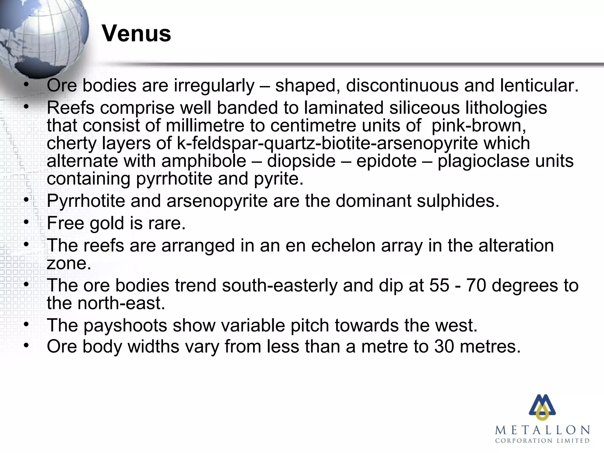 ARCTURUS MINE GEOLOGICAL SETTING | PPT