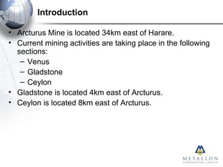 ARCTURUS MINE GEOLOGICAL SETTING | PPT