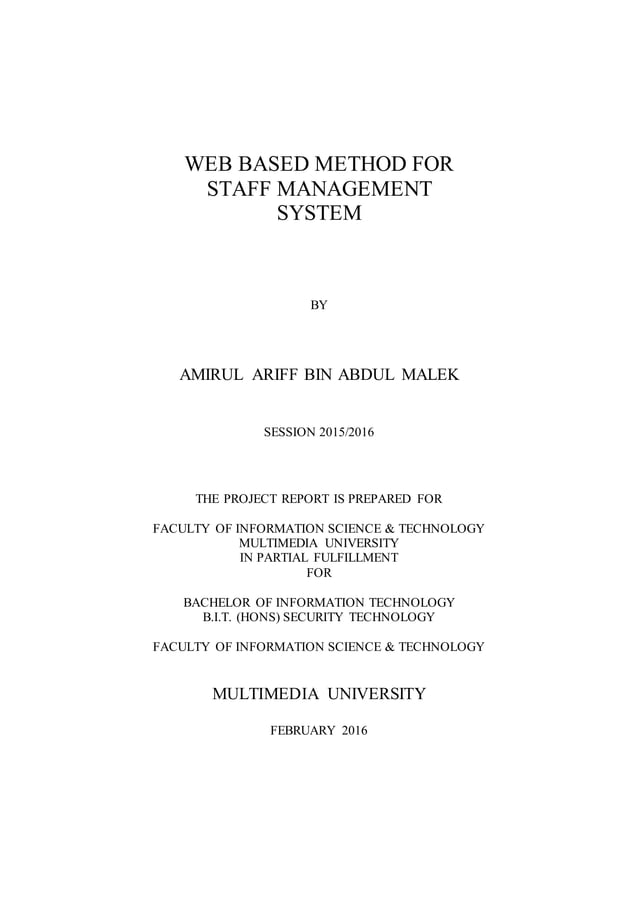 FYP 2 REPORT AMIRUL ARIFF | DOCX