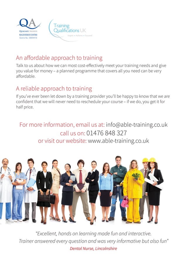 Able Training Full Course Brochure | PDF | First Aid | Injuries