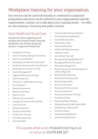 Able Training Full Course Brochure | PDF
