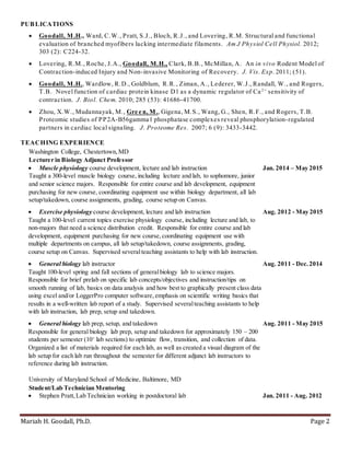 Mariah H Goodall CV | PDF