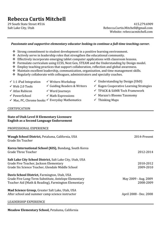 Rebecca Mitchell_Resume2015 | PDF