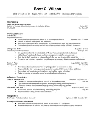 Brett_Wilson_resume | DOCX | Business | Business and Finance