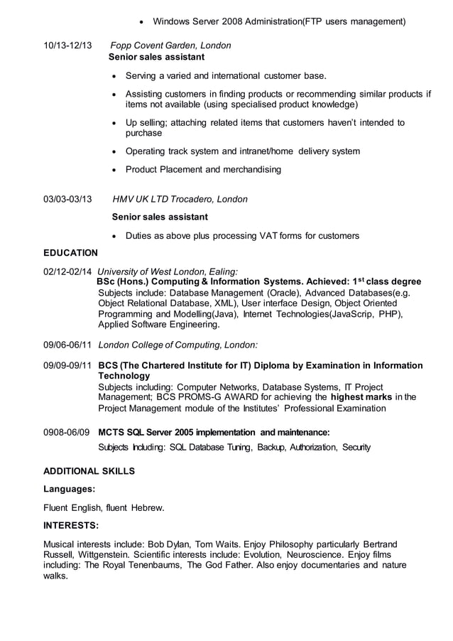Liron CV3 | DOCX