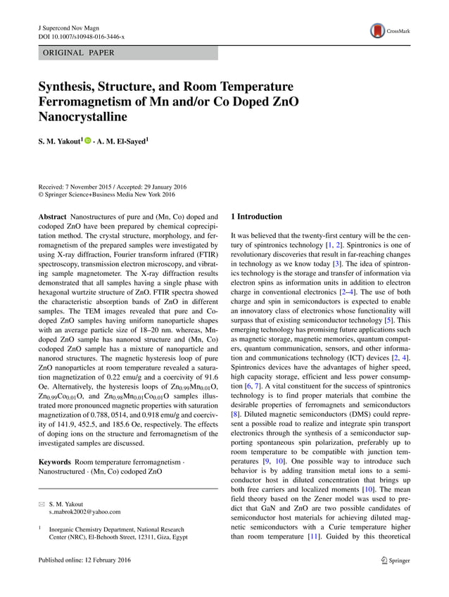 Synthesis, structure and room temperature ferromagnetism of Mn and or Co doped ZnO ...