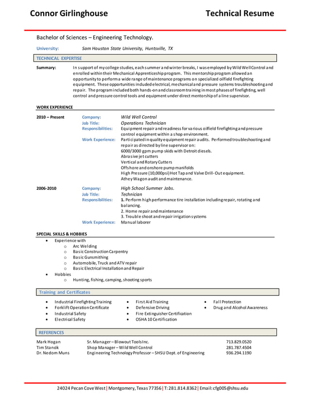 Technical Resume | PDF