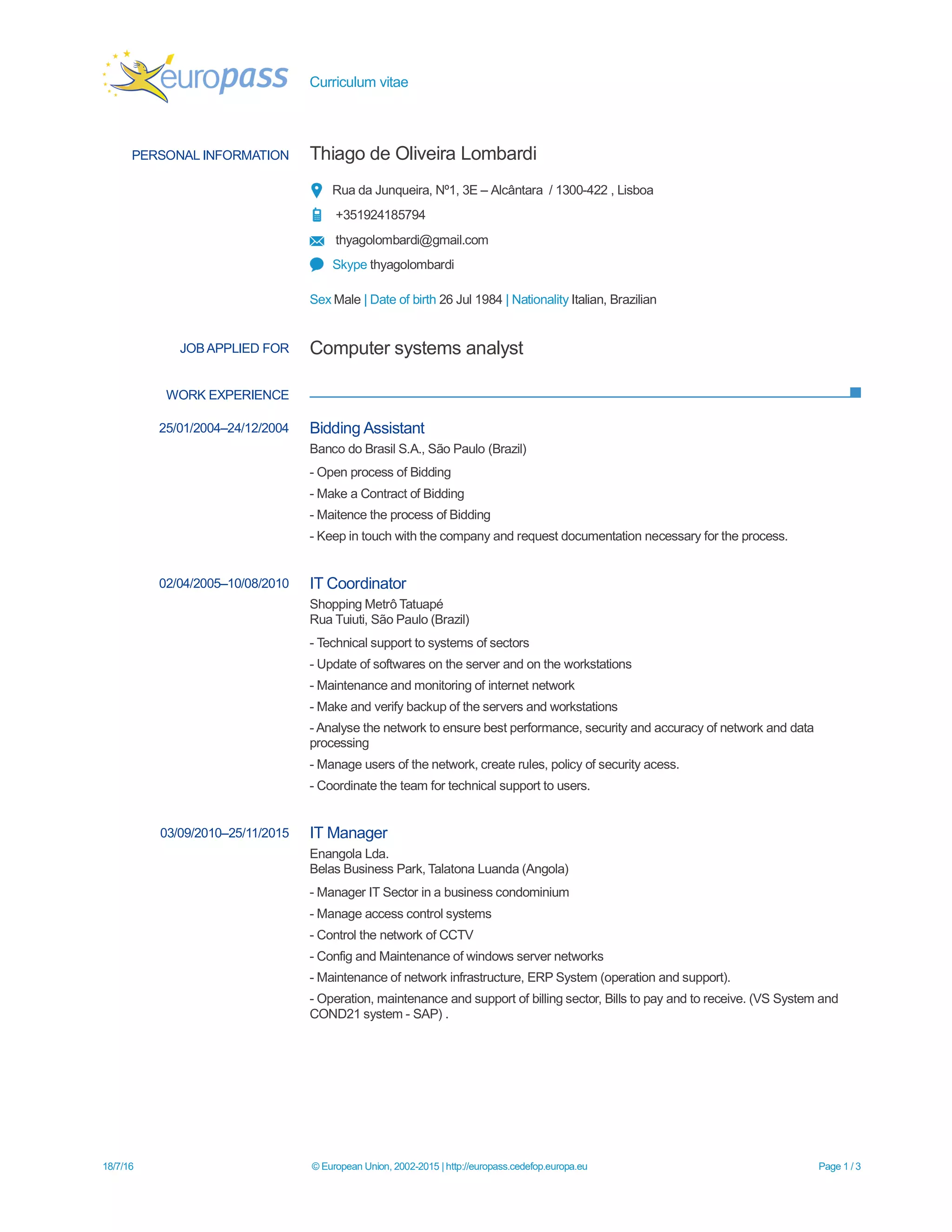 CV-Europass-Portugal | PDF