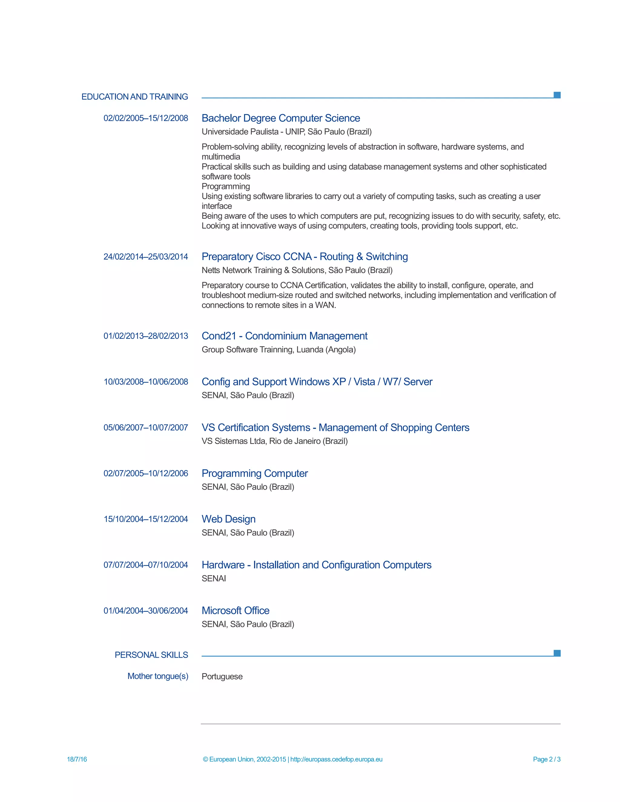 CV-Europass-Portugal | PDF
