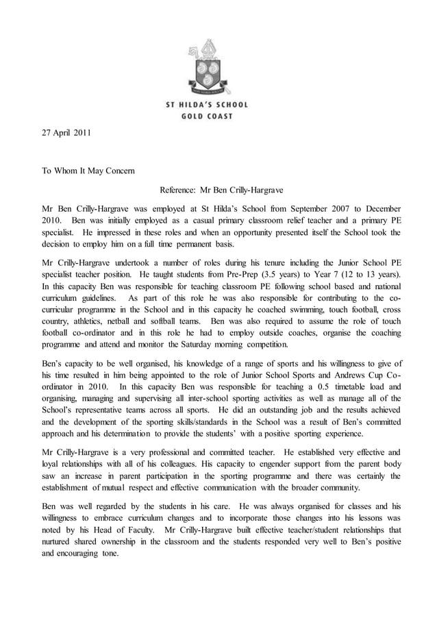 Cecilia Kirby Reference | DOCX | Education