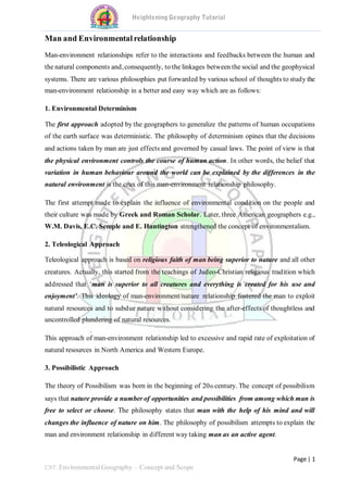 Paper: Man and Environmental relationship | PDF