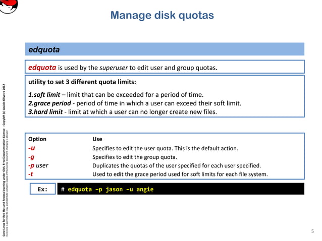 4.4 manage disk quotas | PPT