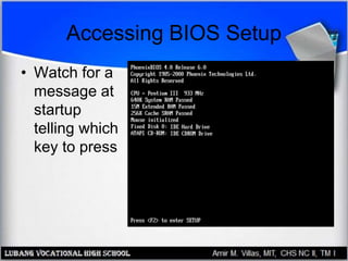 Working with the BIOS Setup Program | PPTX