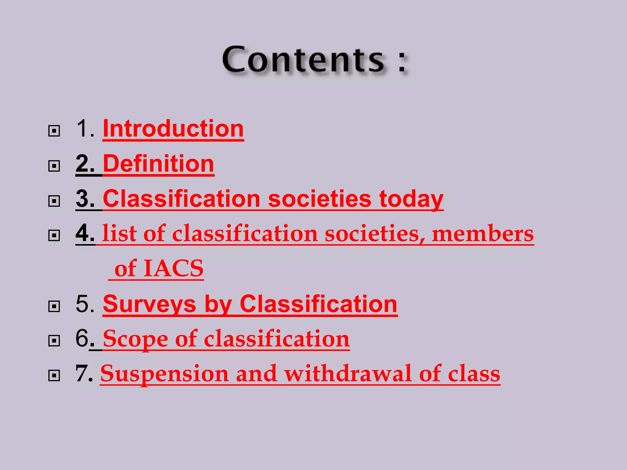 Classification societes. presentation | PPTX