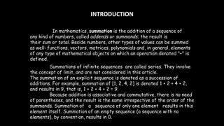 Basics about Summation | PPTX