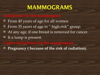 Obstetrics and gynaecological nursing - Breast cancer | PPTX