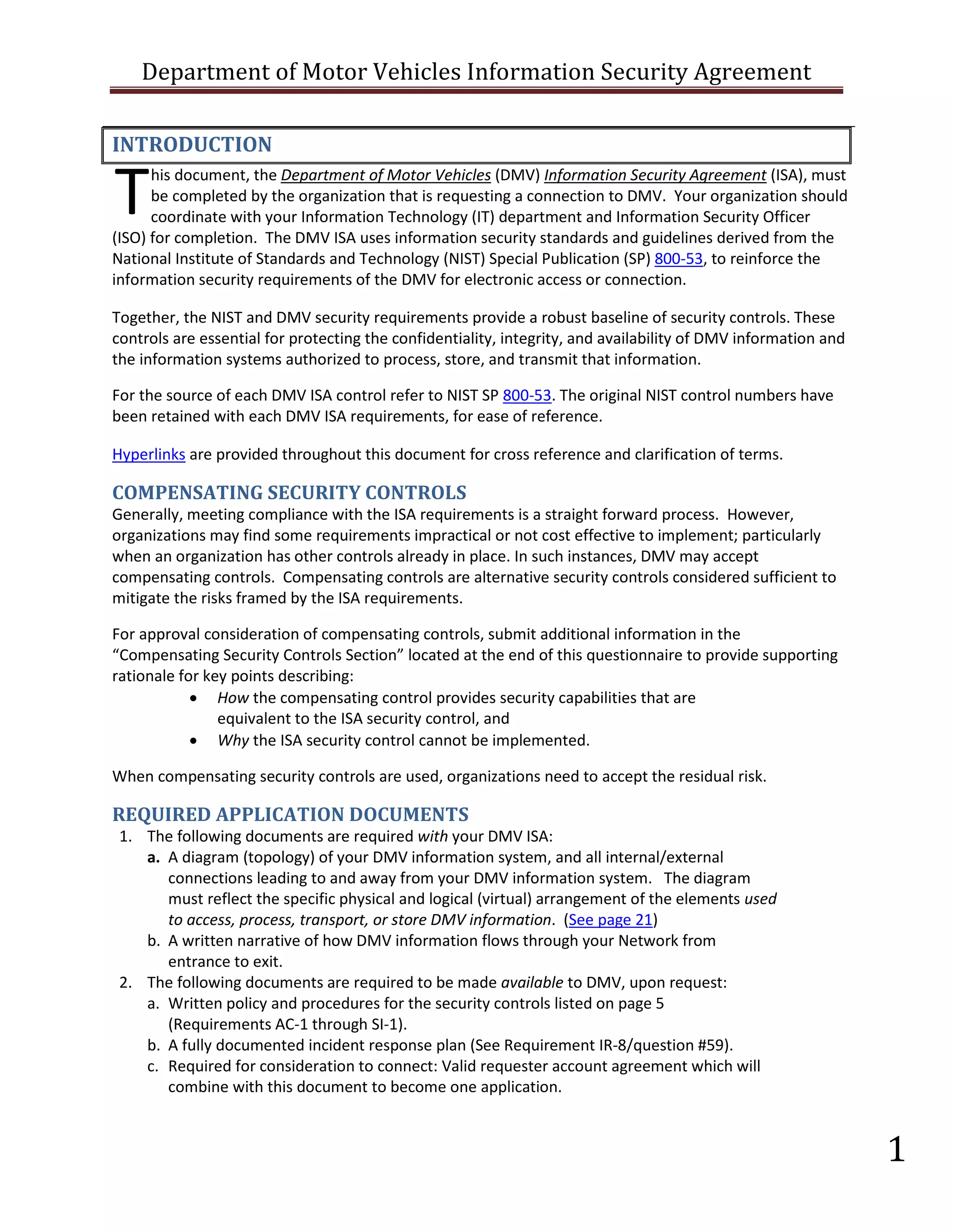 California DMV Security Risk Assessment (SRA) for vendors | PDF