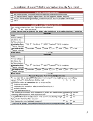 California DMV Security Risk Assessment (SRA) for vendors | PDF